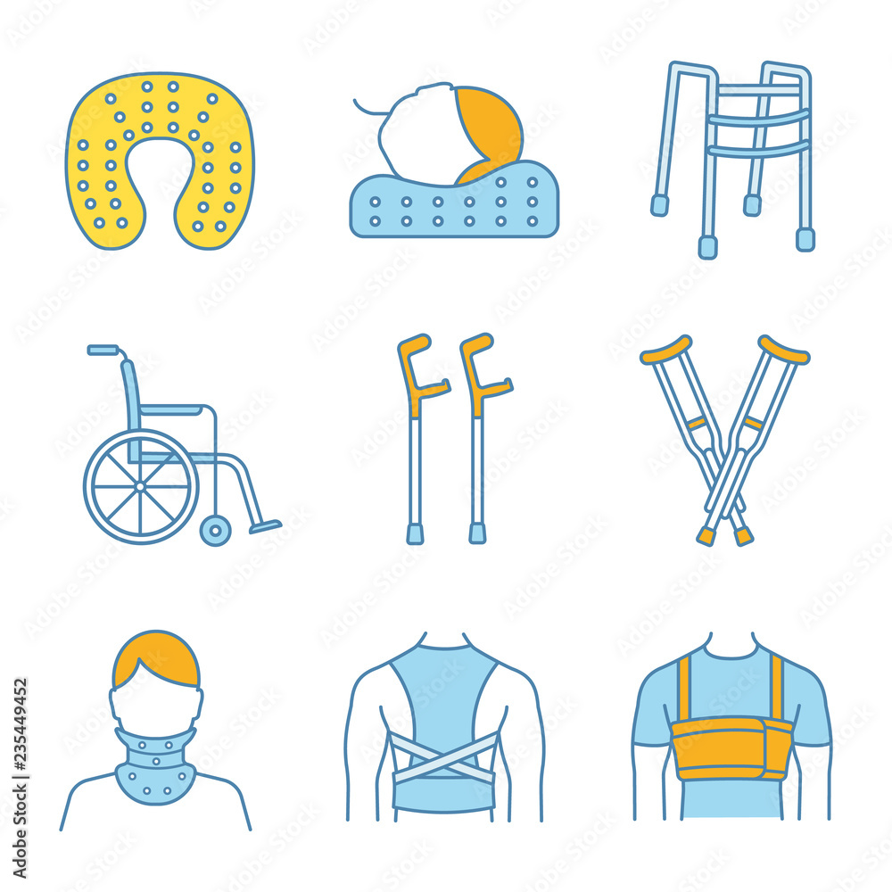 Trauma treatment color icons set Stock Vector | Adobe Stock