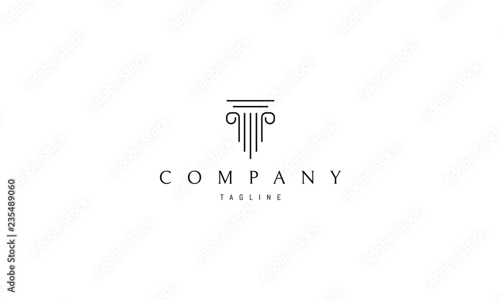 Greek column vector logo image Stock Vector | Adobe Stock