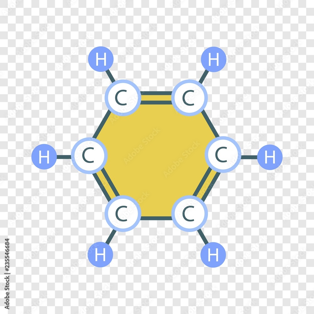 Benzene molecule icon. Flat illustration of benzene molecule vector ...