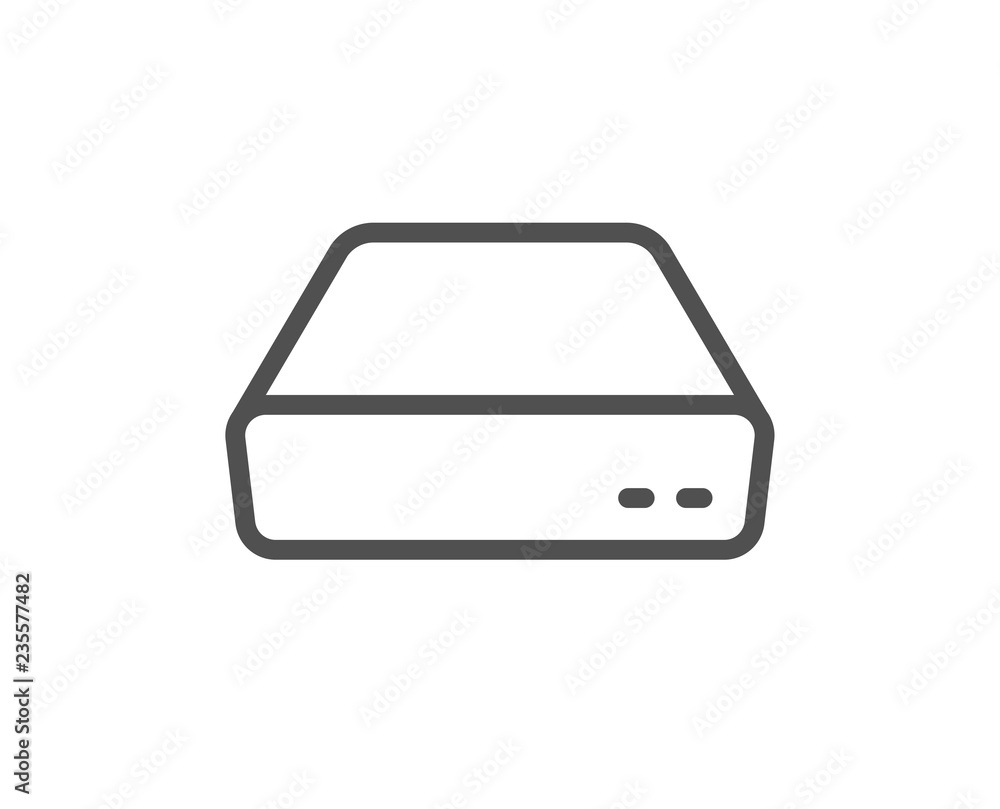 Mini pc line icon. Small computer device sign. Quality design flat app ...