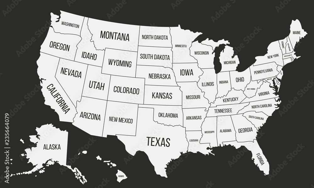 Usa Map Without State Names USA Map. United States Of America With