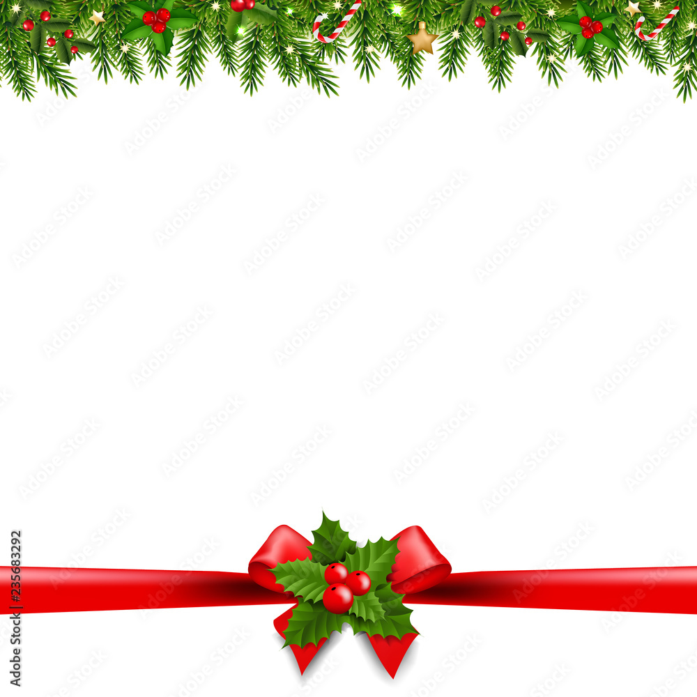 Christmas Borders Transparent Background Stock Vector | Adobe Stock