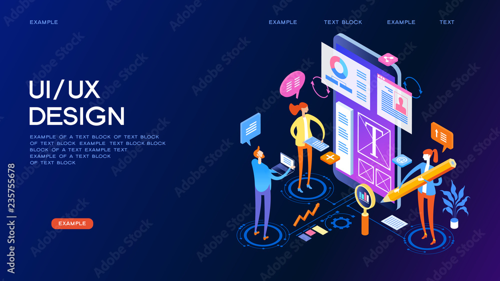 UX UI design concept banner Stock Vector | Adobe Stock