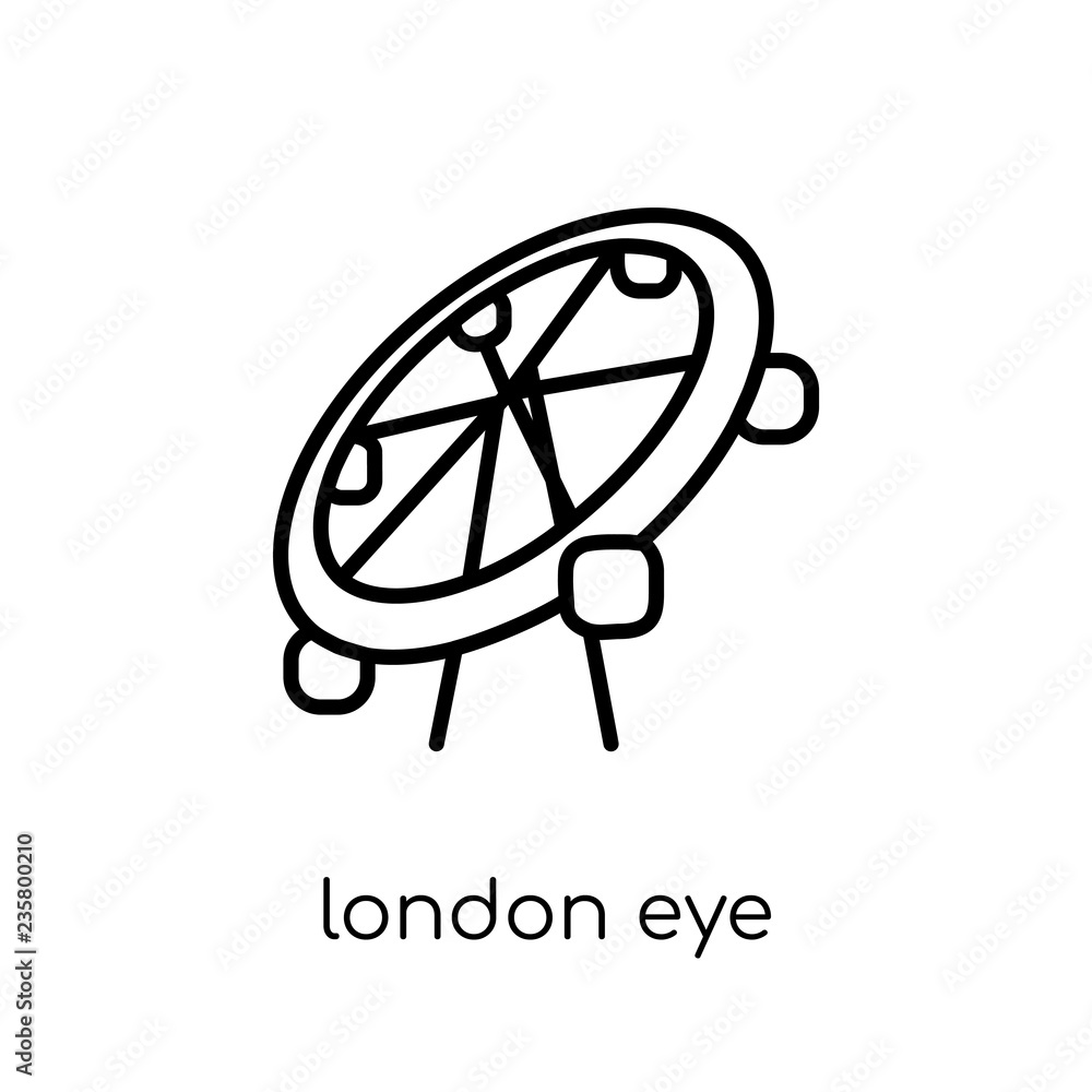 London eye icon. Trendy modern flat linear vector London eye icon on ...