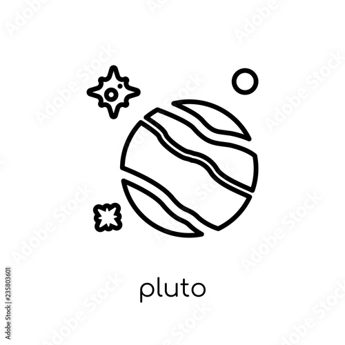 pluto icon. Trendy modern flat linear vector pluto icon on white ...