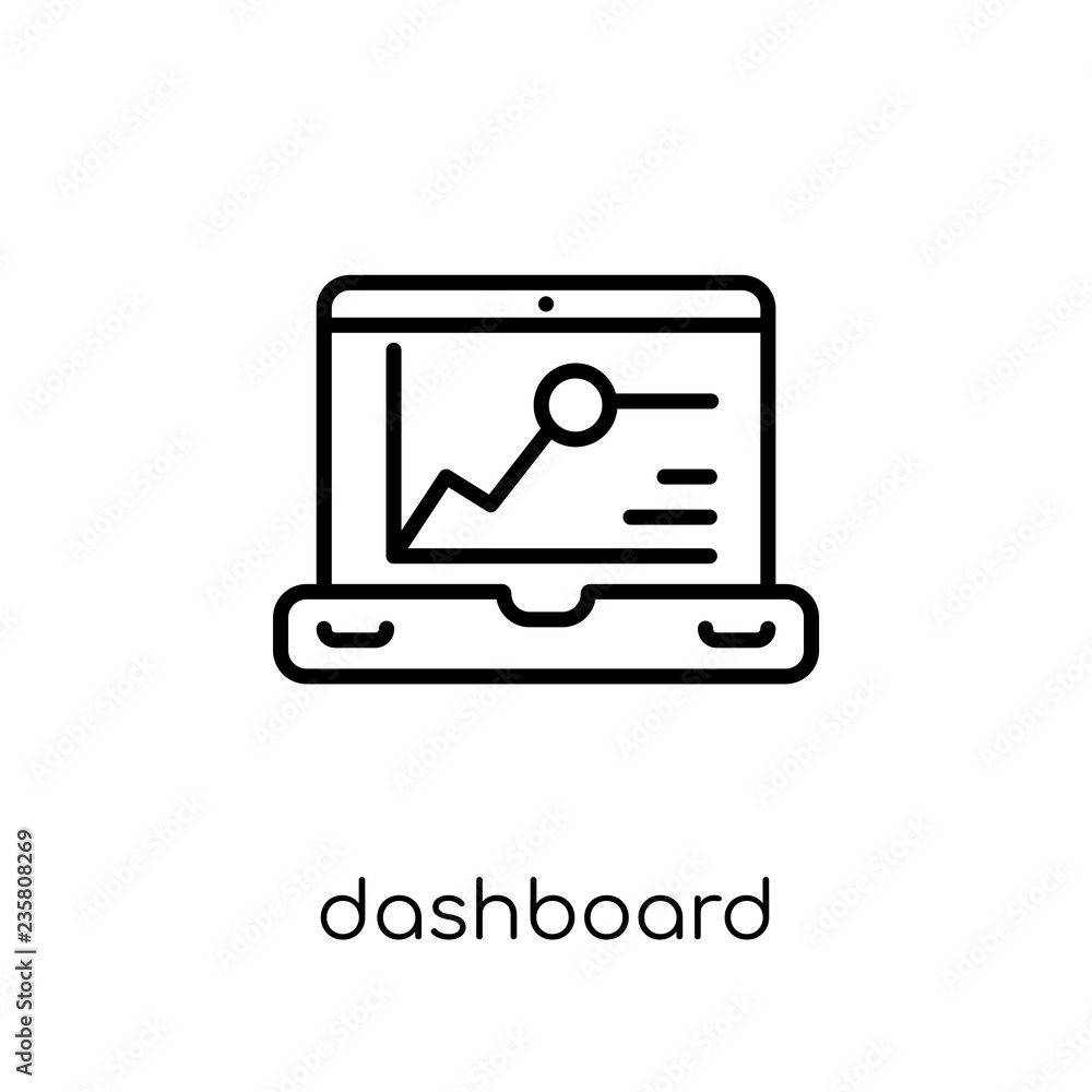 Dashboard icon. Trendy modern flat linear vector Dashboard icon on ...