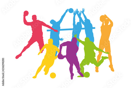 Silhouettes-sports collectifs Vecteur Stock | Adobe Stock