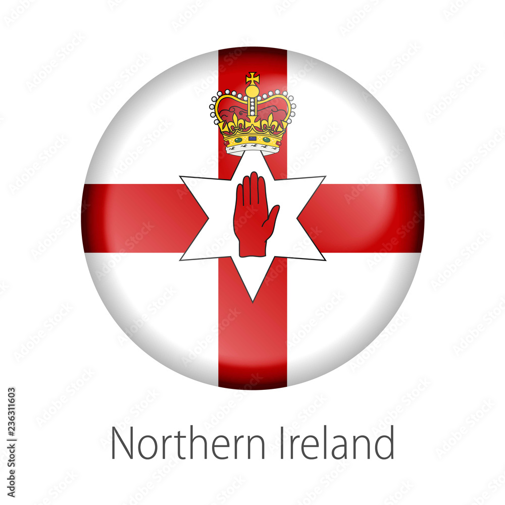 Northern Ireland Round Button Flag. Stock Vector | Adobe Stock