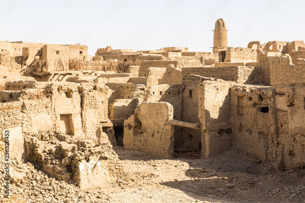 Ruins of ancient arab middle eastern old town built of mud bricks, old ...
