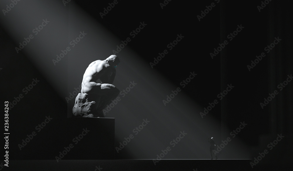The Thinker Statue Abstract Stock Illustration | Adobe Stock