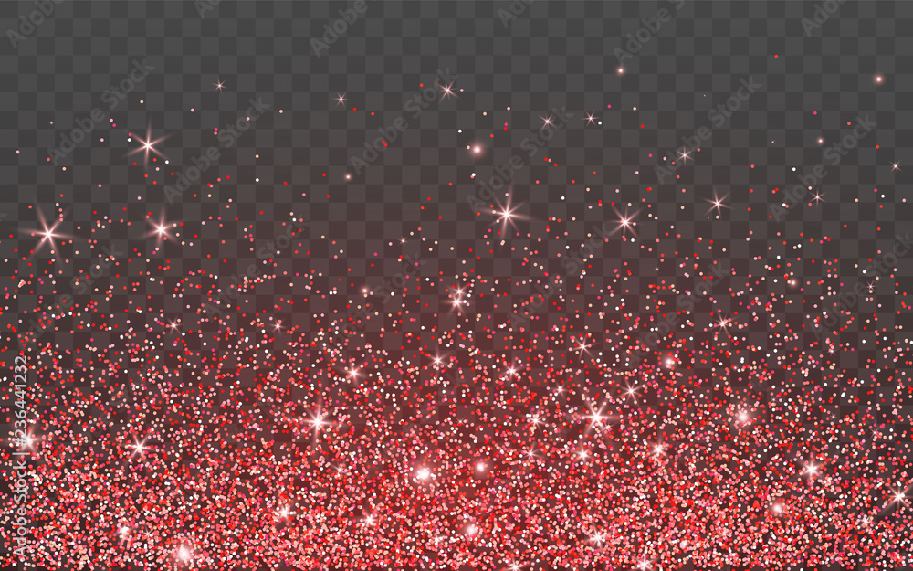 Red glitter sparkle on a transparent background. Vibrant background ...
