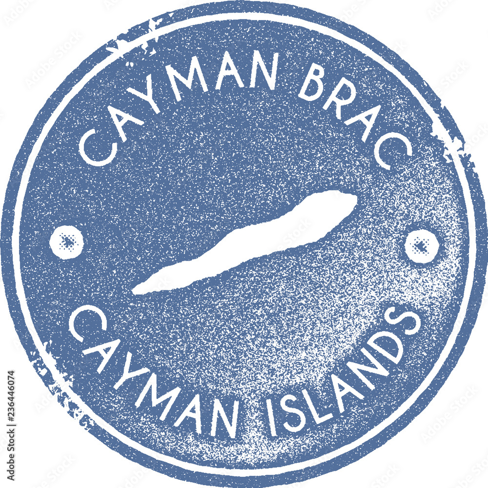 Vector de Stock Cayman Brac map vintage stamp. Retro style handmade ...