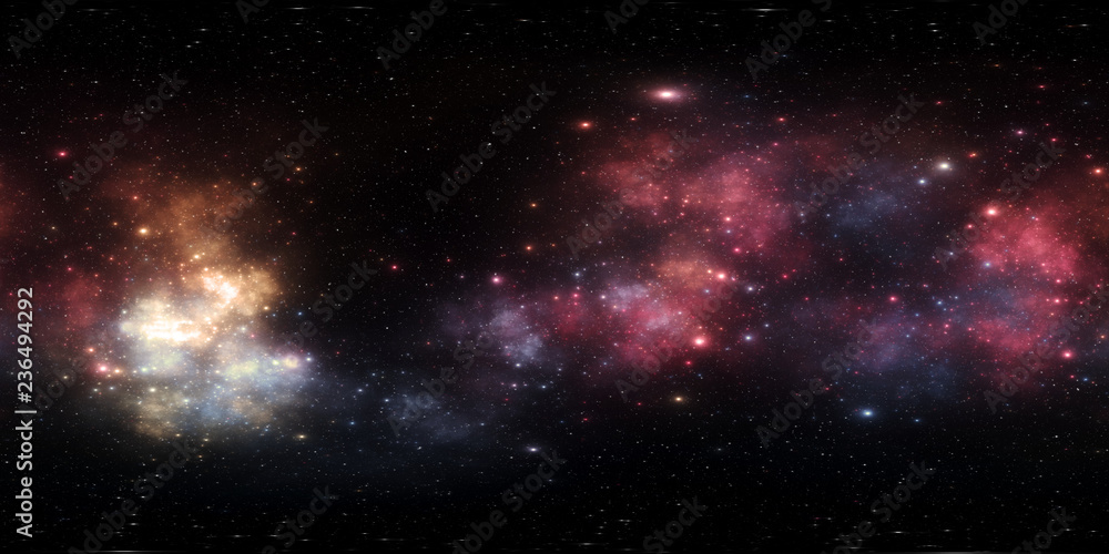 Stock-Illustration „360 degree space nebula panorama, equirectangular ...