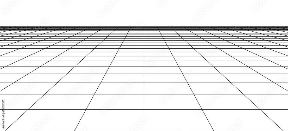 Perspective wireframe landscape Stock Vector | Adobe Stock