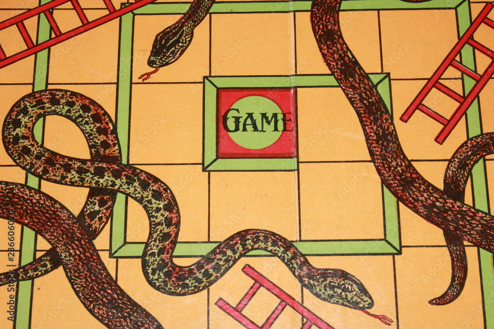 Vintage Antique Snakes and Ladders Board Game Stock Photo | Adobe Stock