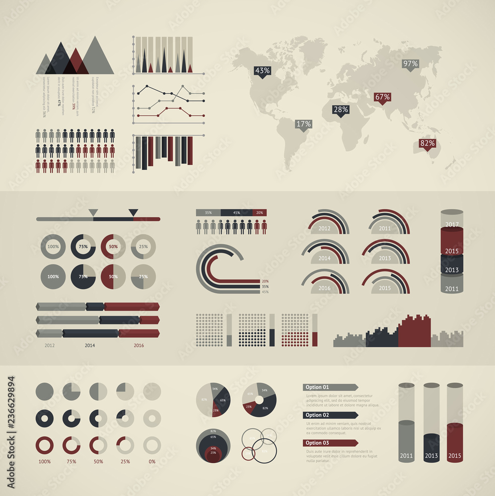 World map infographic. Vector illustration Stock Vector | Adobe Stock