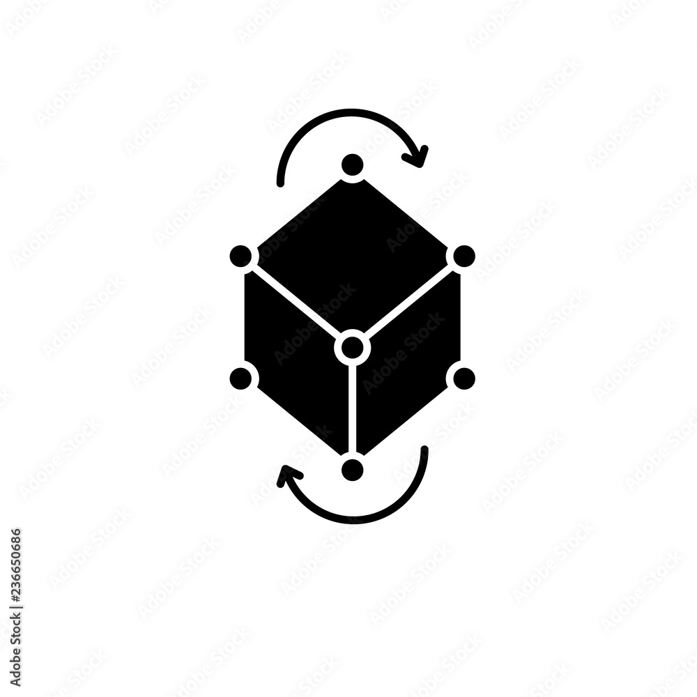 Business model pivot black icon, concept vector sign on isolated ...
