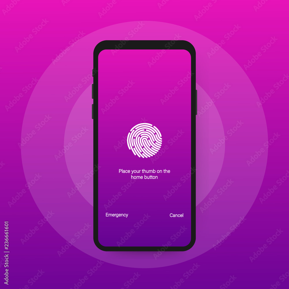 Screen lock authentication password smartphone background template. Illustration of phone ID ...