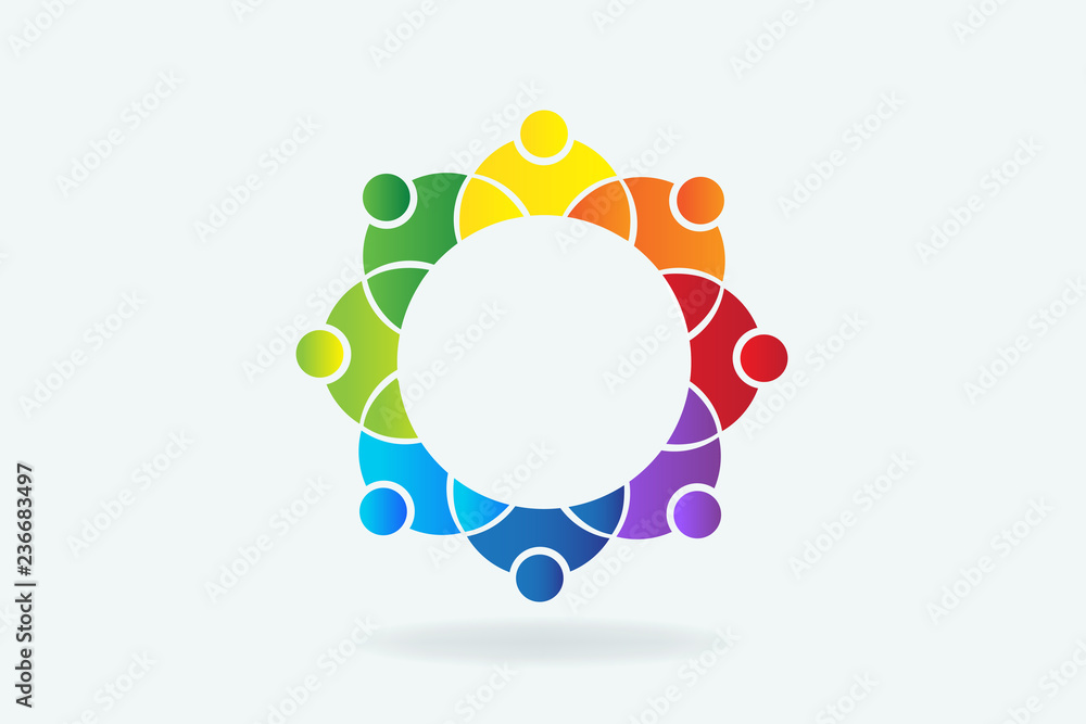 Logo teamwork hug people vector Stock Vector | Adobe Stock