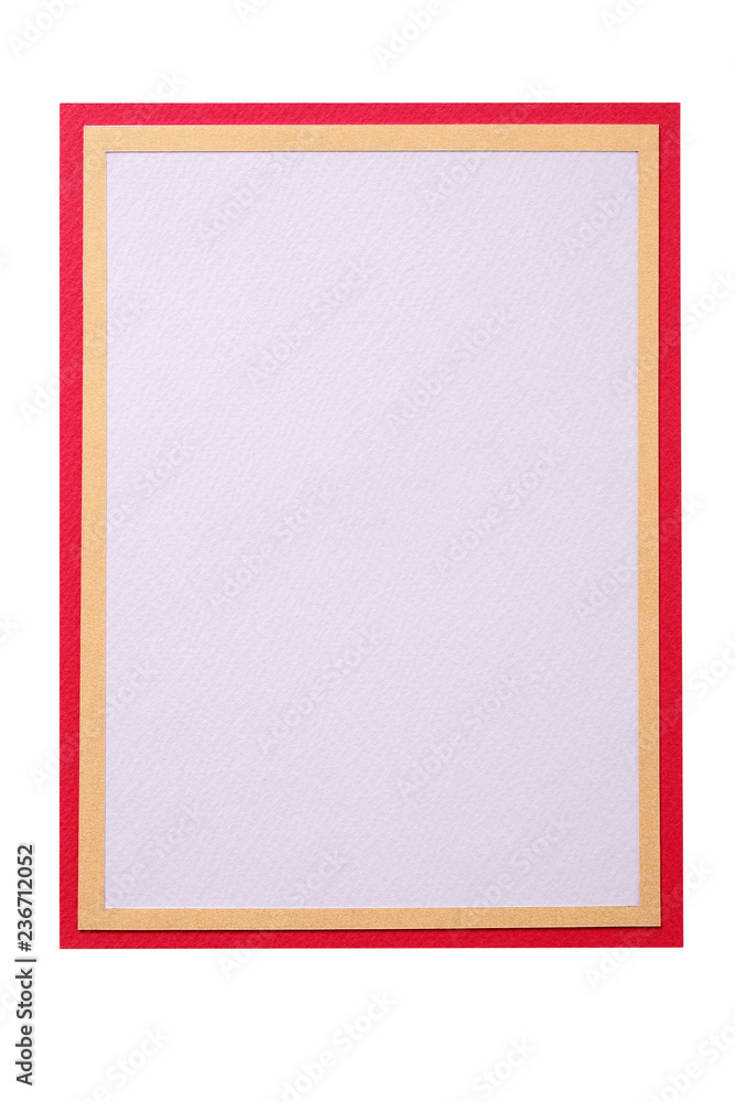 Christmas gift card plain red border frame vertical isolated Stock ...