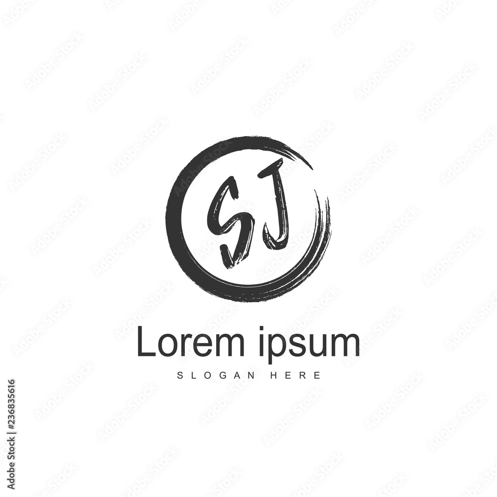 Initial letter SJ Logo template design. minimal letter logo Stock ...