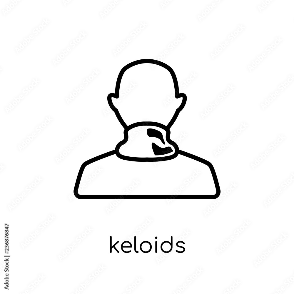 Keloids icon. Trendy modern flat linear vector Keloids icon on white ...
