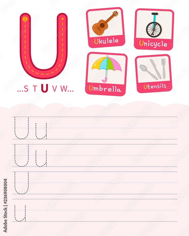 Vetor Handwriting practice sheet. Basic writing. Educational game for ...