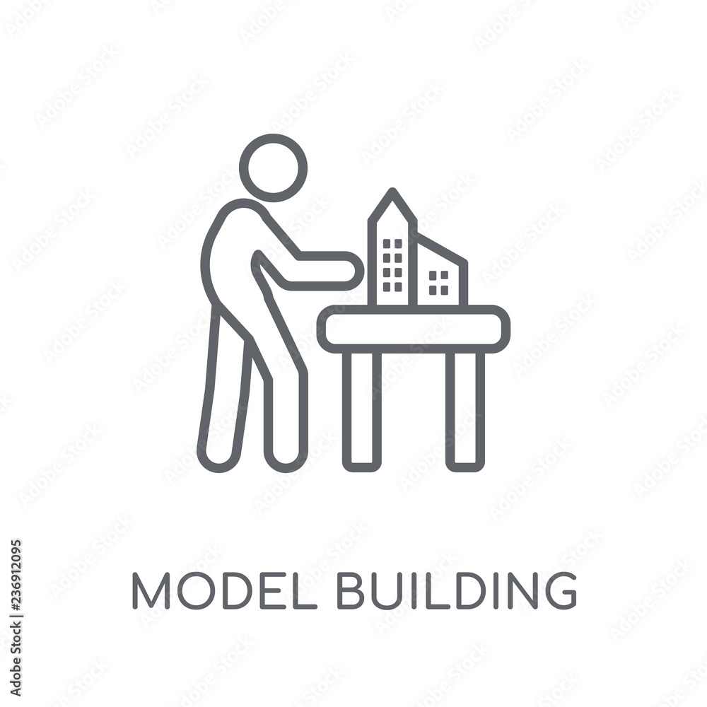 Model building linear icon. Modern outline Model building logo concept ...