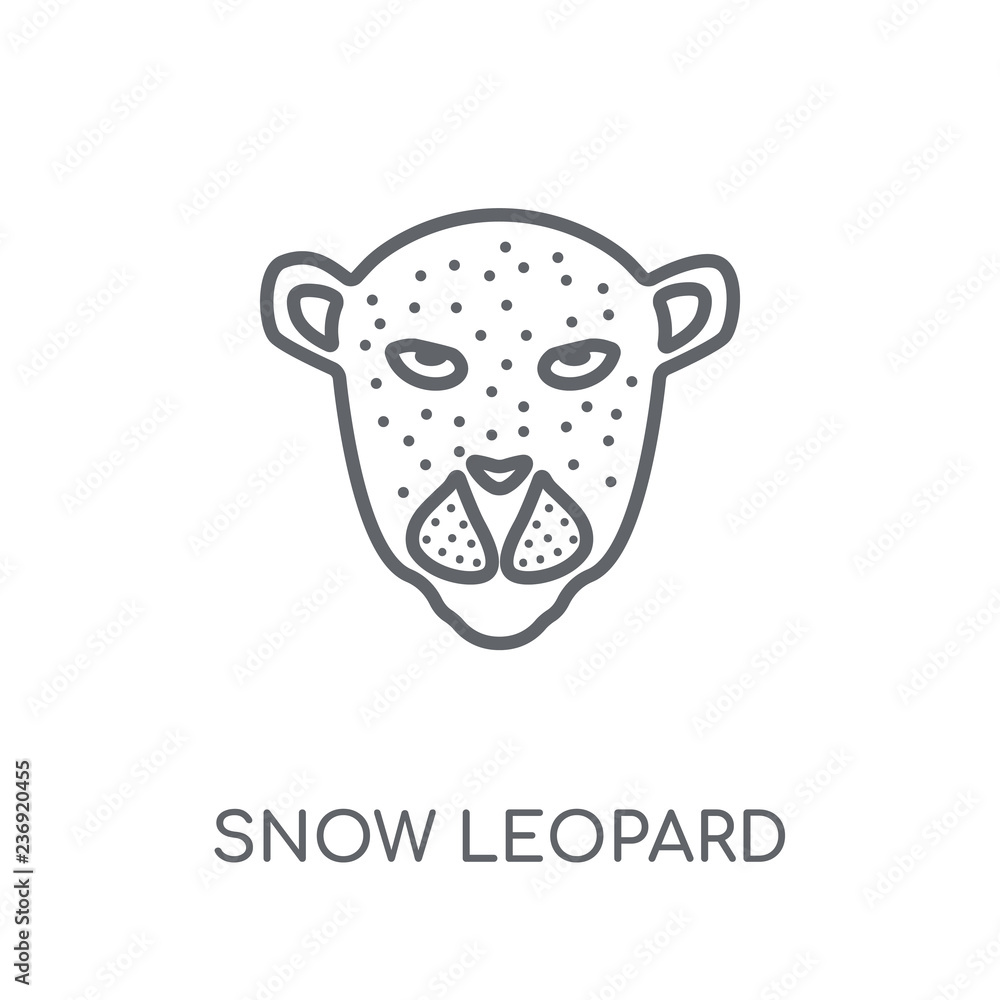 Snow leopard linear icon. Modern outline Snow leopard logo concept on ...