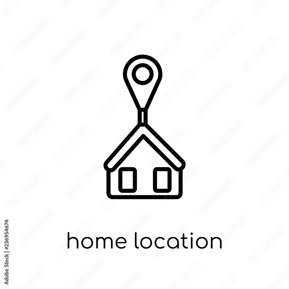 Home Location icon. Trendy modern flat linear vector Home Location icon ...