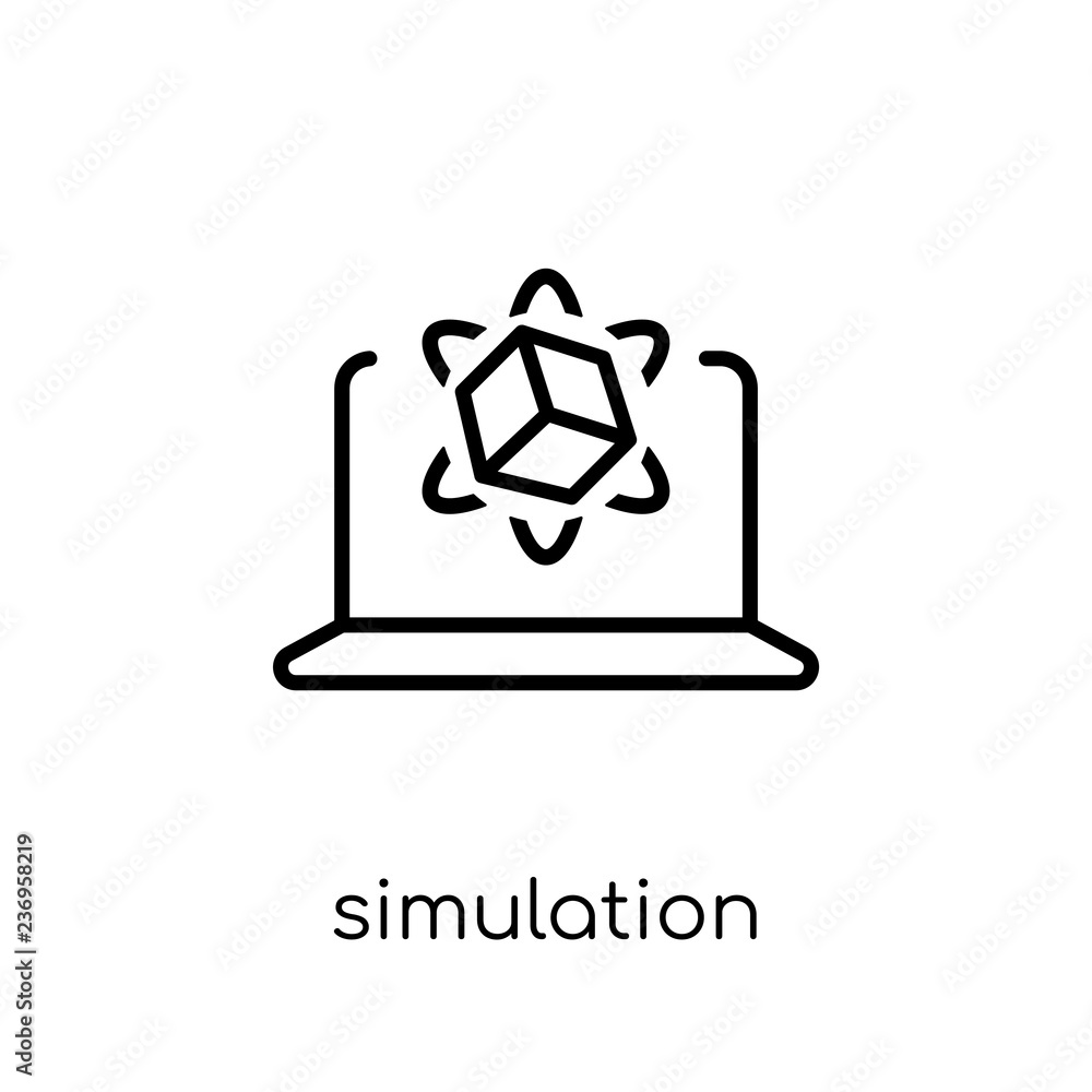 Simulation icon. Trendy modern flat linear vector Simulation icon on ...