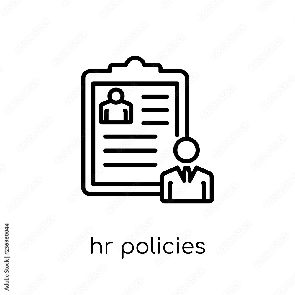 hr policies icon. Trendy modern flat linear vector hr policies icon on ...