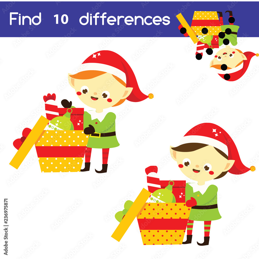 Find the differences. Children educational game. Kids activity with ...