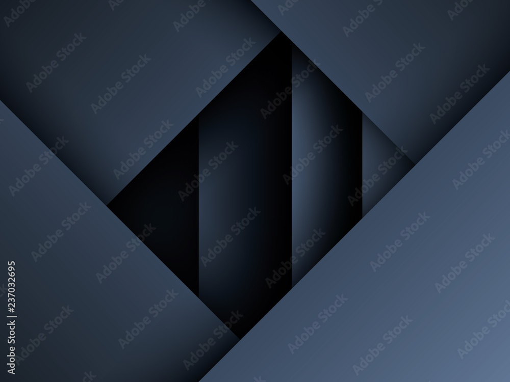 Dark, metallic paper cut layers vector background. Corporate business ...