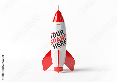 Rocket Ship Mockup Isolated on White. Buy this stock template and ...