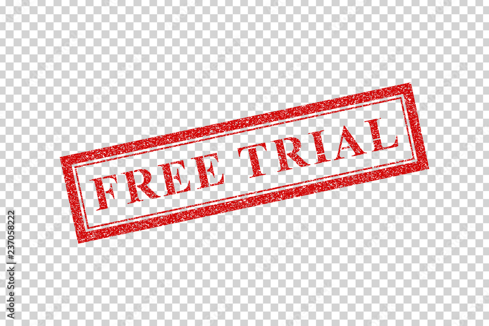 Vector realistic isolated rubber stamp of Free Trial logo for template ...