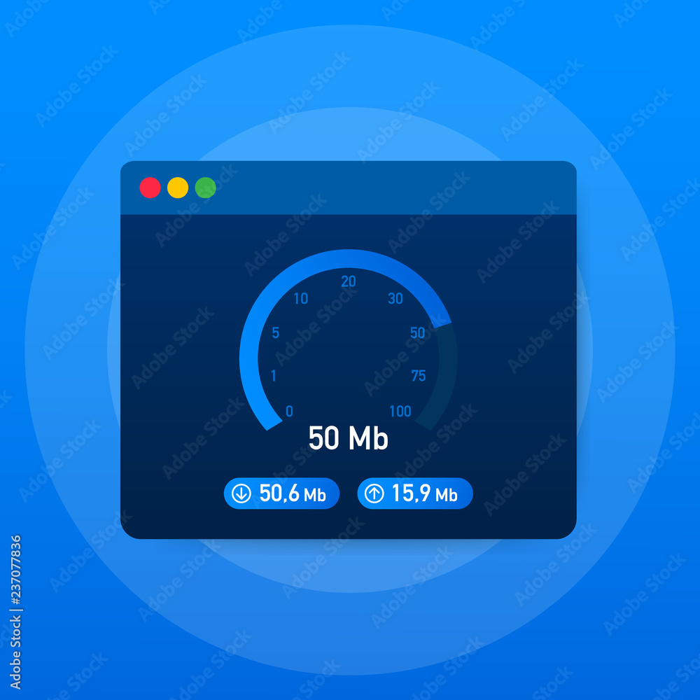 Speed test. Speedometer Internet Speed 100 mb. Website speed loading ...