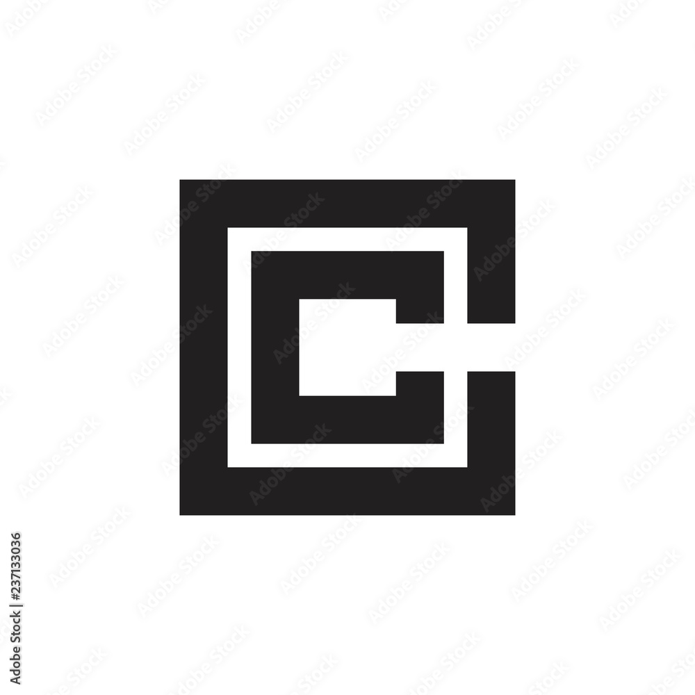letter cc square stripes logo Stock Vector | Adobe Stock