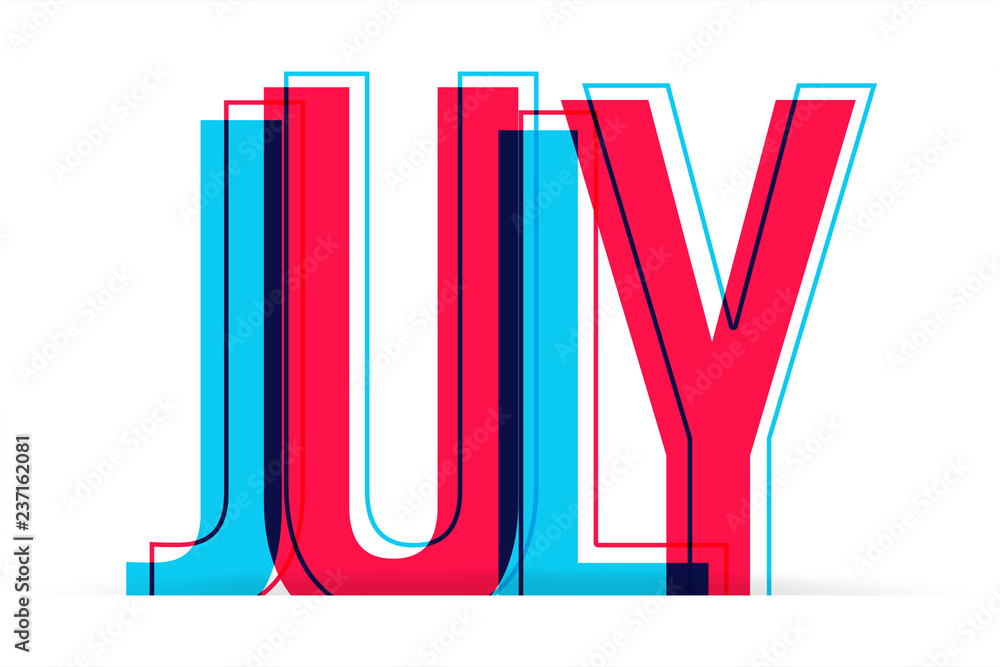 July word vector isolated on white background Stock Vector | Adobe Stock