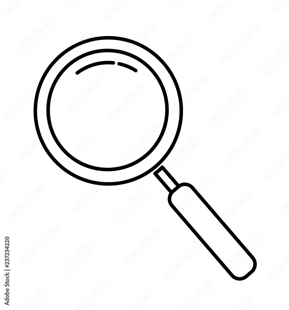 Magnifying glass line icon outline vector sign isolated on white Stock ...