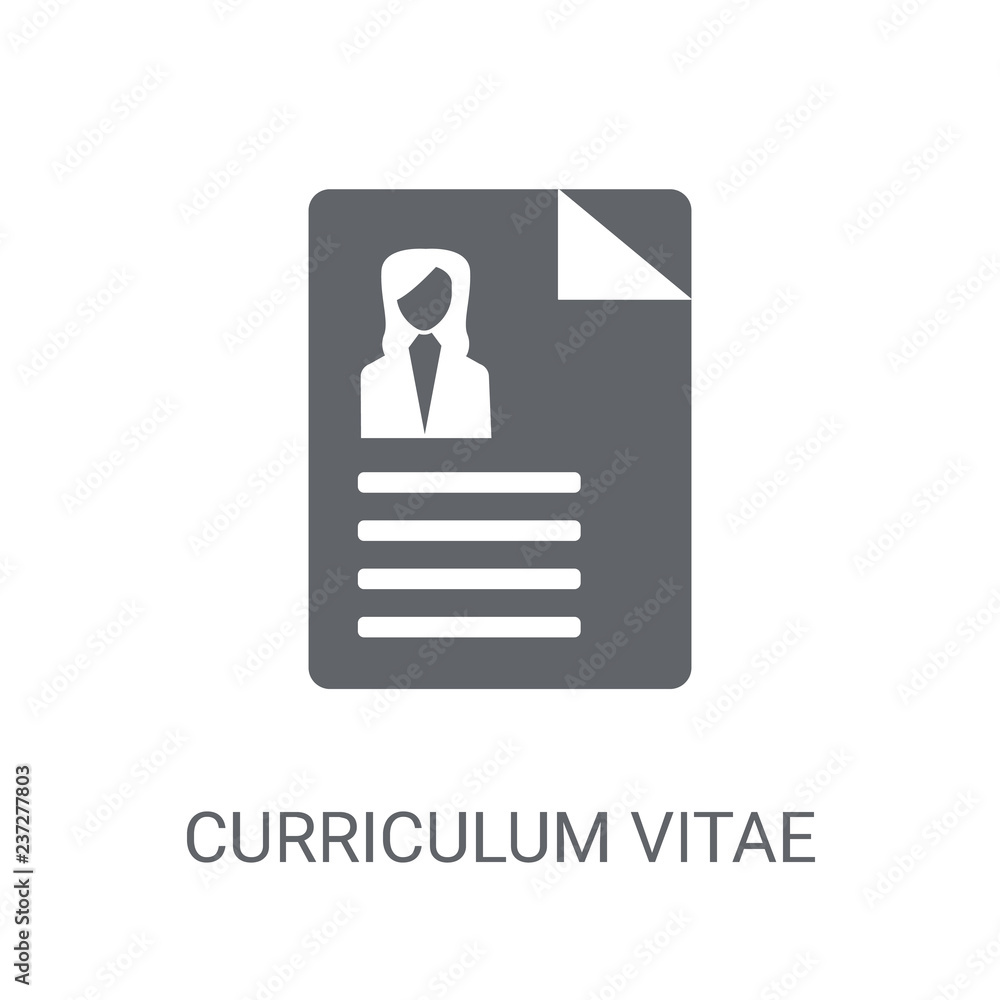 Curriculum vitae icon. Trendy Curriculum vitae logo concept on white ...