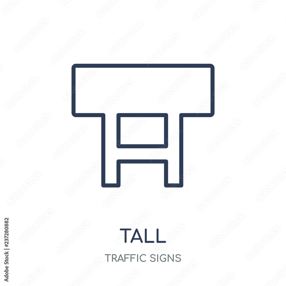 Tall sign icon. Tall sign linear symbol design from Traffic signs ...