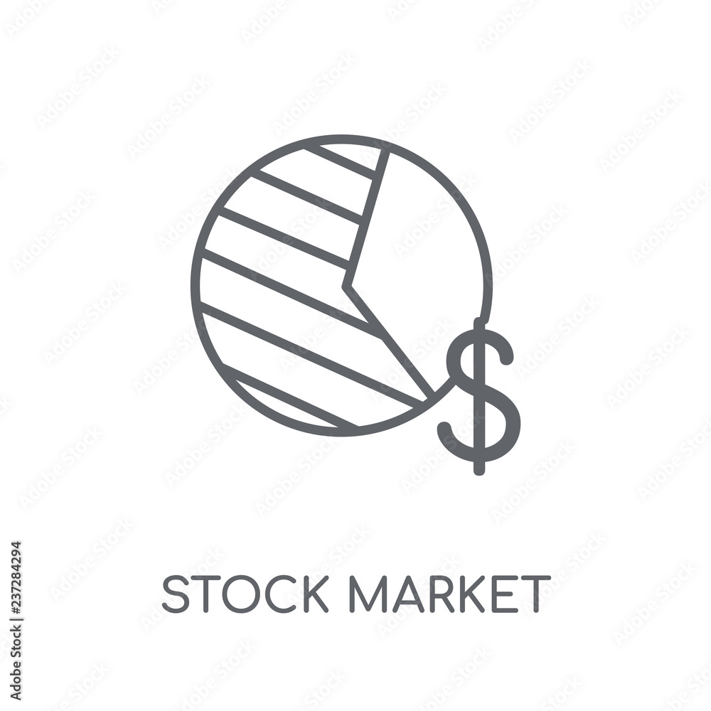 Stock market linear icon. Modern outline Stock market logo concept on ...