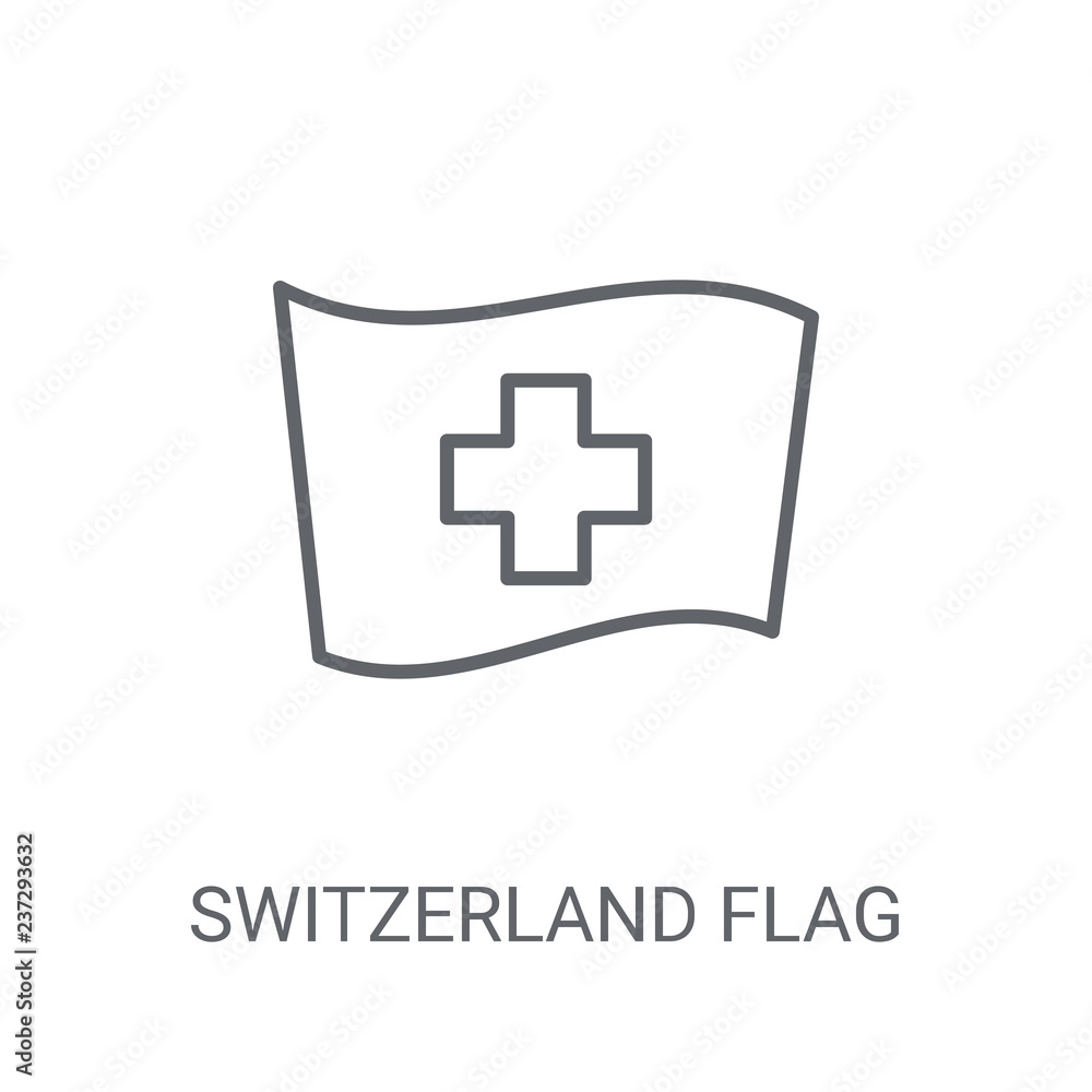 Switzerland flag icon. Trendy Switzerland flag logo concept on white ...