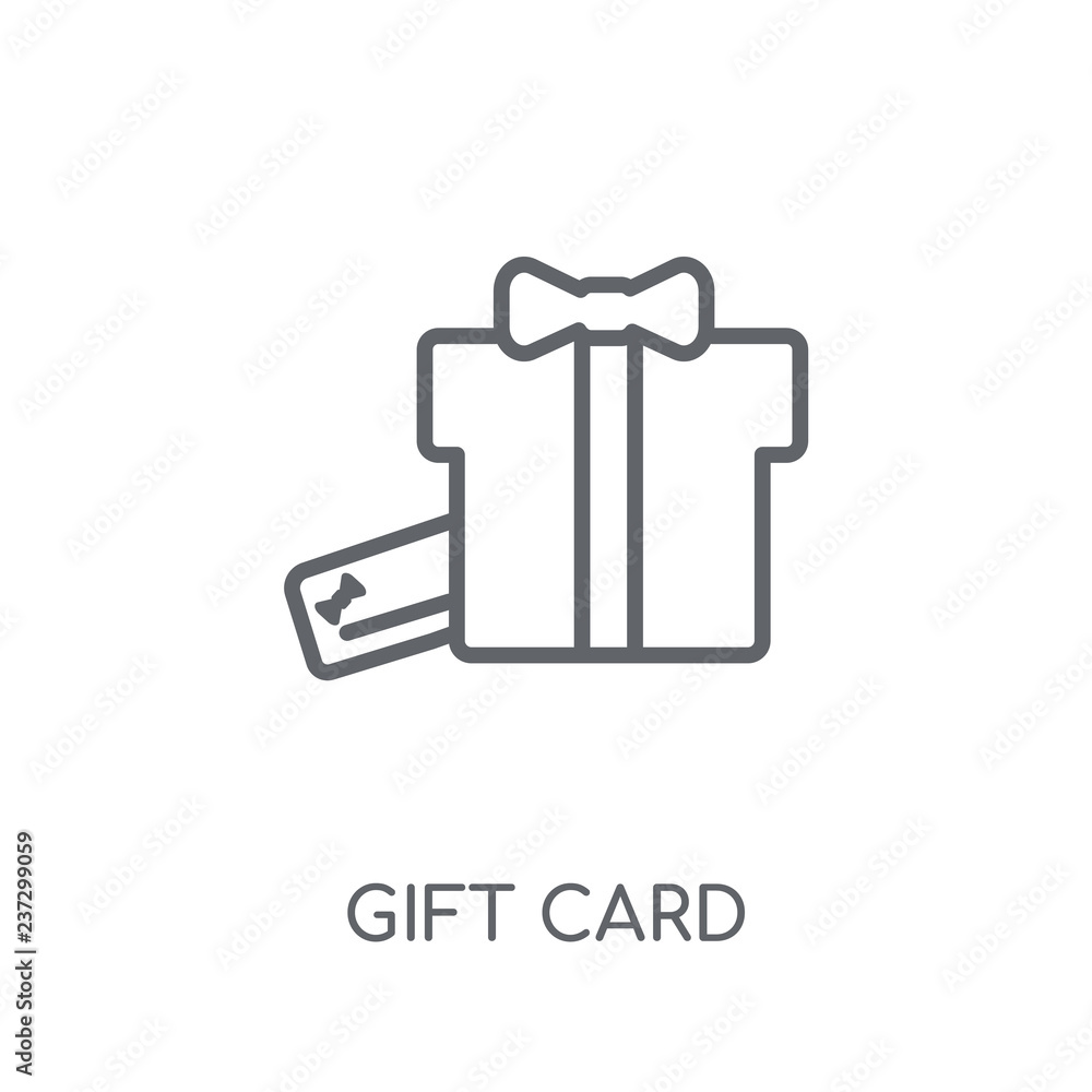 Gift card linear icon. Modern outline Gift card logo concept on white ...