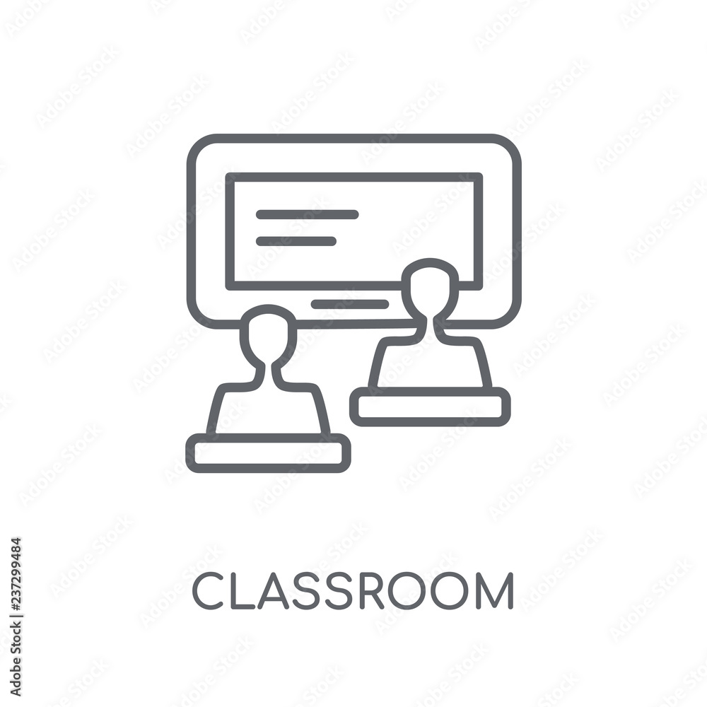 Classroom linear icon. Modern outline Classroom logo concept on white ...