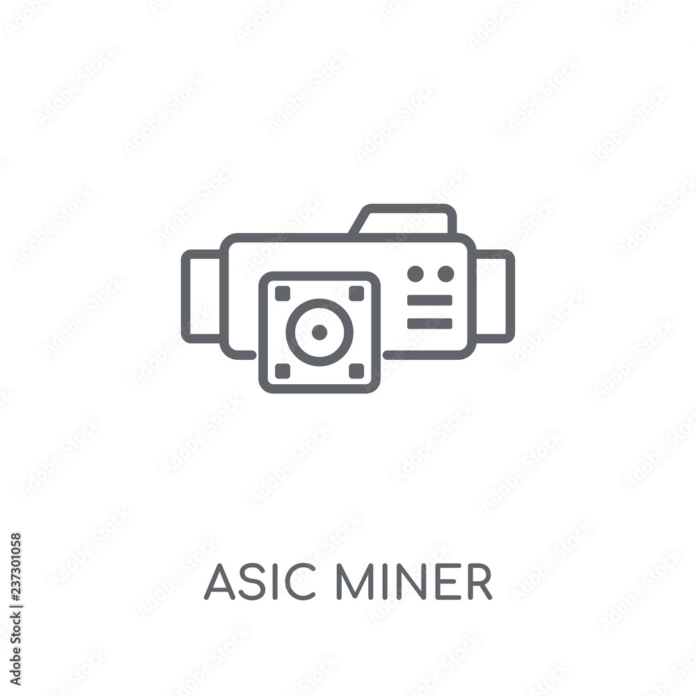 asic miner linear icon. Modern outline asic miner logo concept on white background from ...