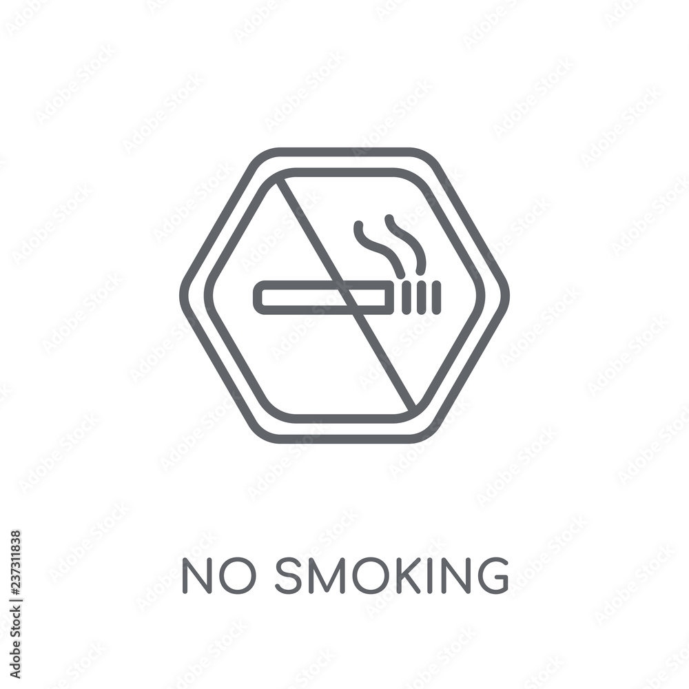 No smoking linear icon. Modern outline No smoking logo concept on white ...