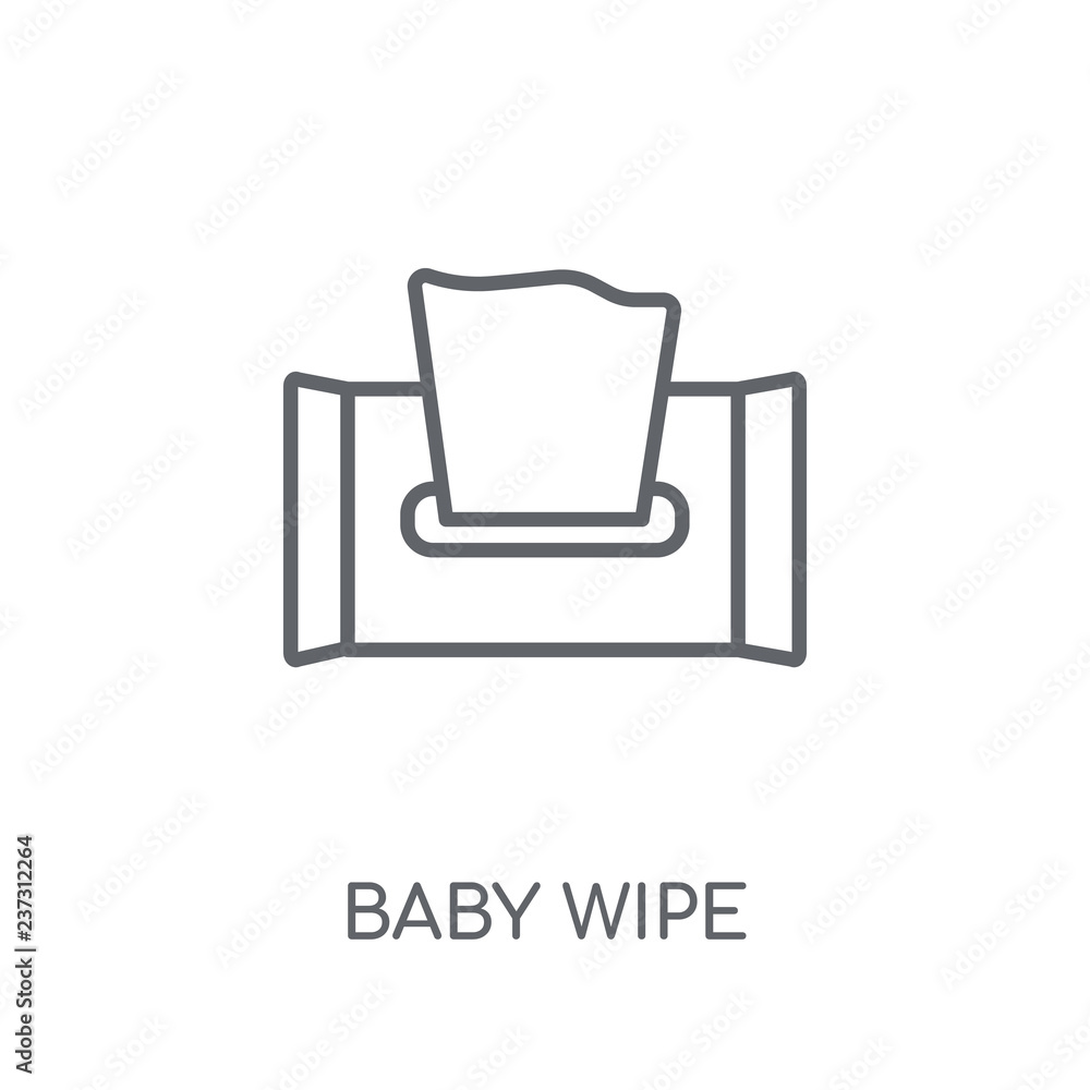 baby wipe linear icon. Modern outline baby wipe logo concept on white ...