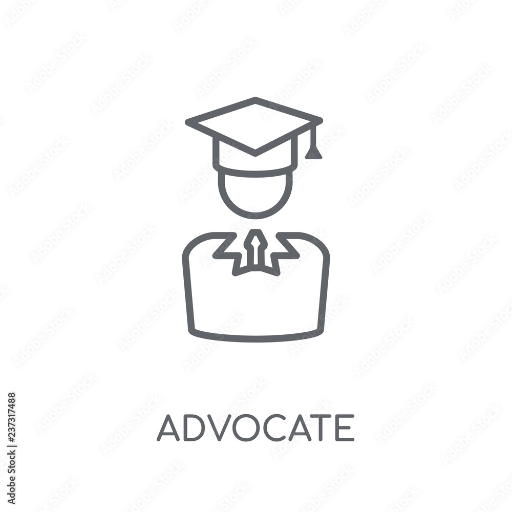 advocate linear icon. Modern outline advocate logo concept on white ...